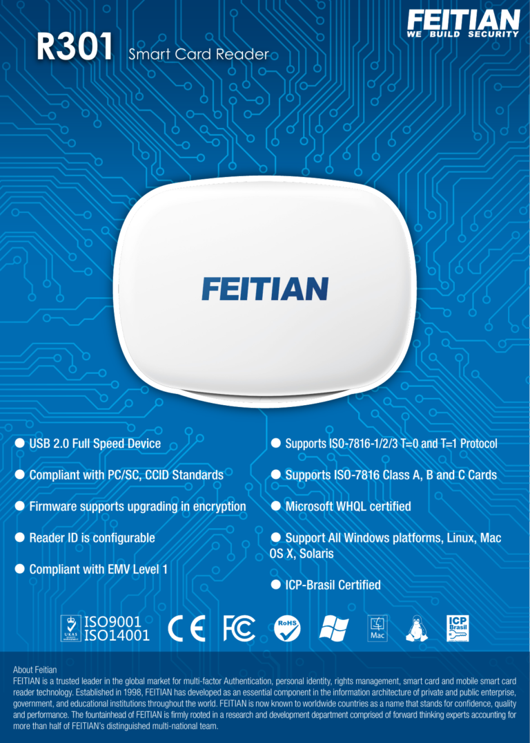 Cititor card CAS Feitian R301 - CertDigital